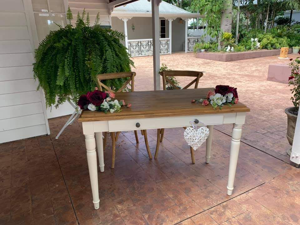 Timber Signing Desk – Ace Wedding and Party Hire