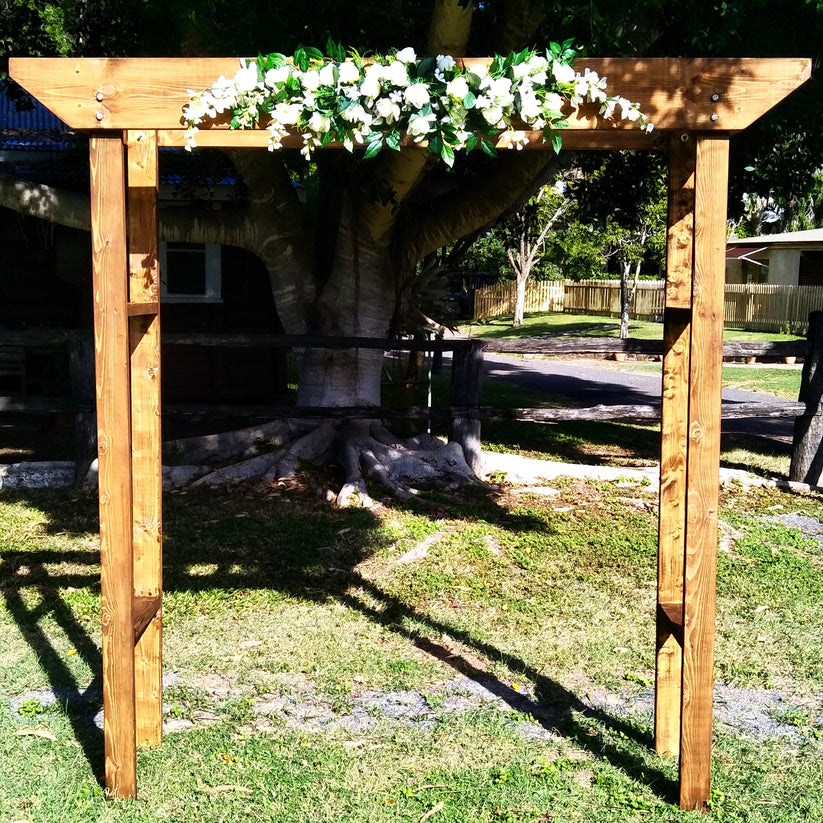 Light Timber Arch – Ace Wedding and Party Hire