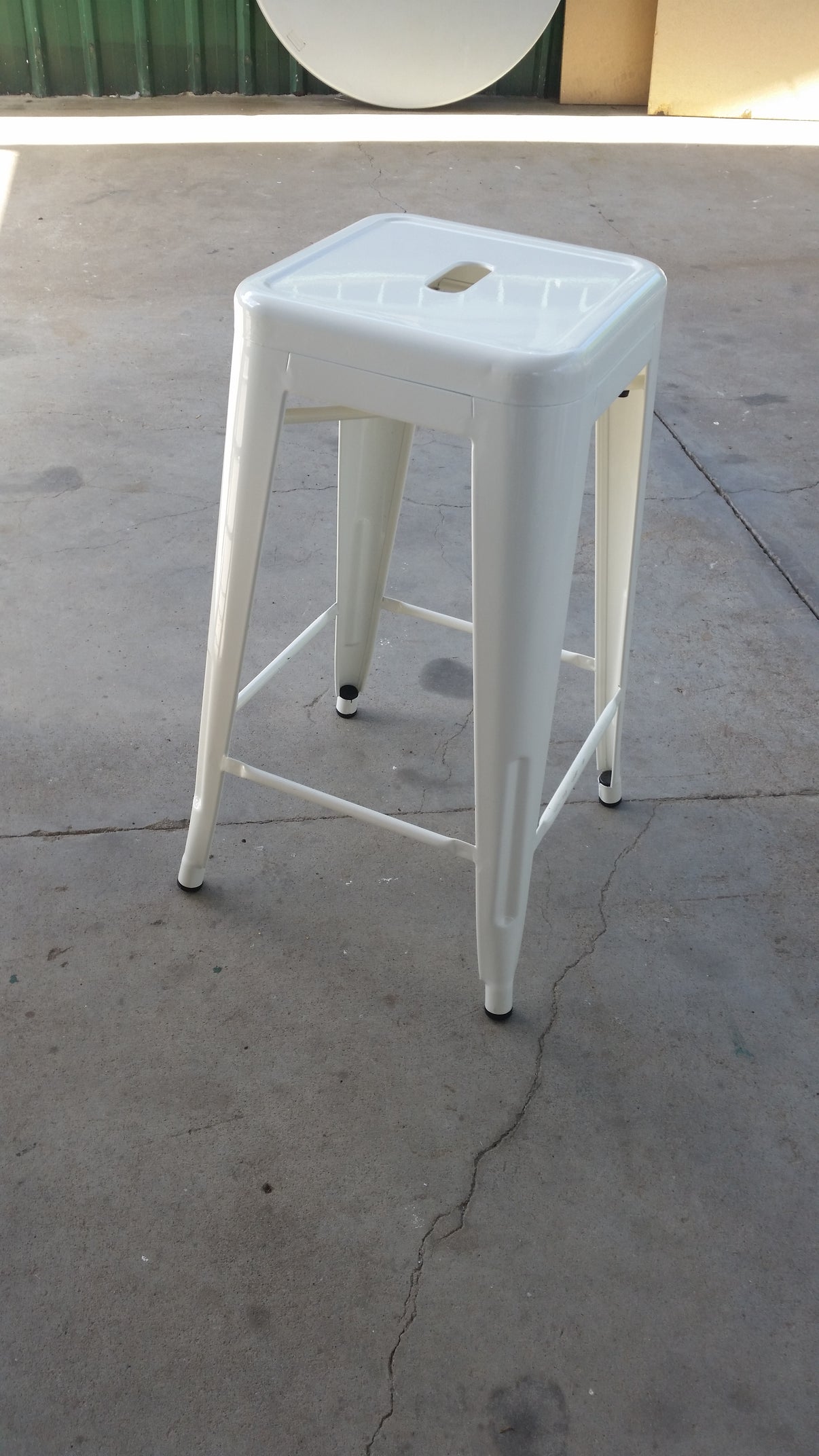 White Metal Stool – Ace Wedding and Party Hire